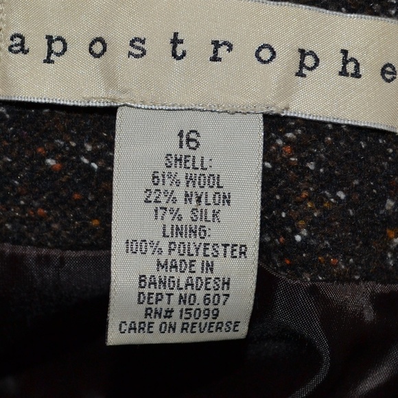 Apostrophe | Jackets & Coats | Apostrophe Brown Wool Silk Tweed Blend ...